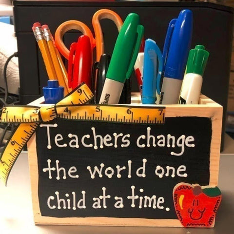 Teacher Gifts 2708D Teacher Change Supply Wood Box – Nannie and B's Crafts